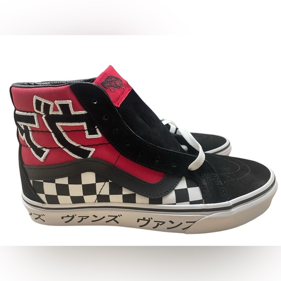 Vans | Shoes | Vans Sk8hi Japanese Type Black Red Mens Size 75 ...